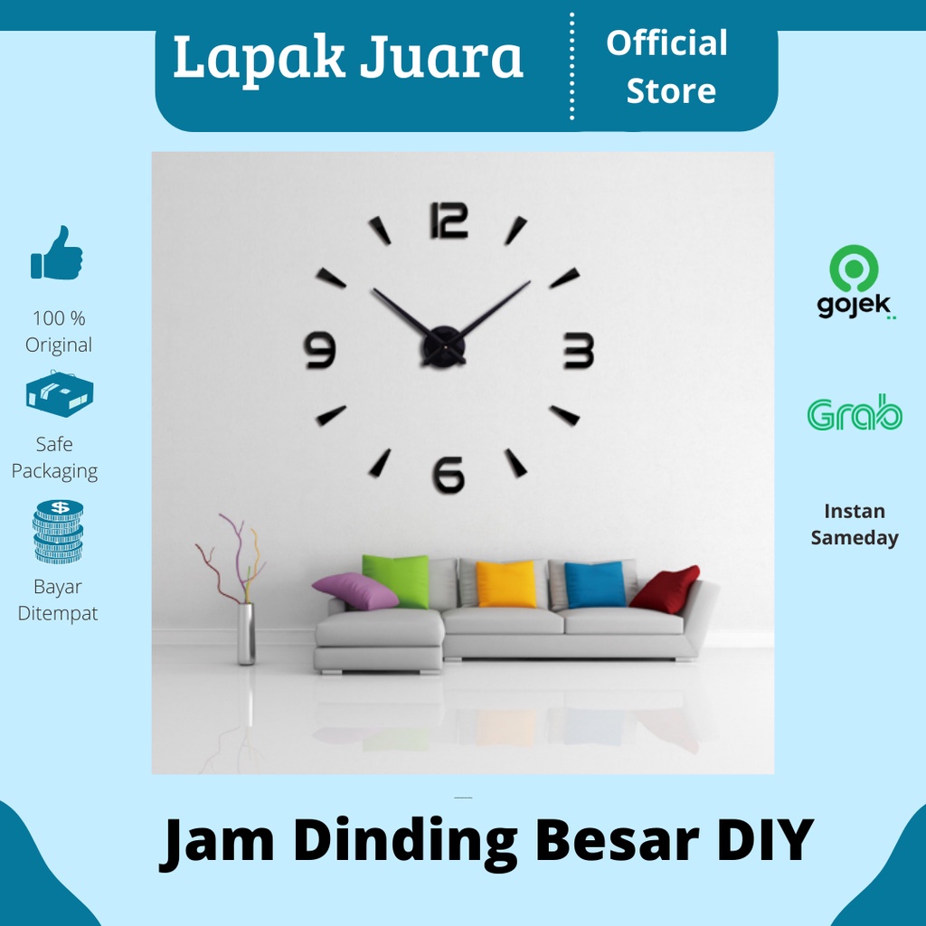 Jual Jam Dinding Besar | Jam Dinding Besar 3d Dekorasi Dinding | (Bisa ...