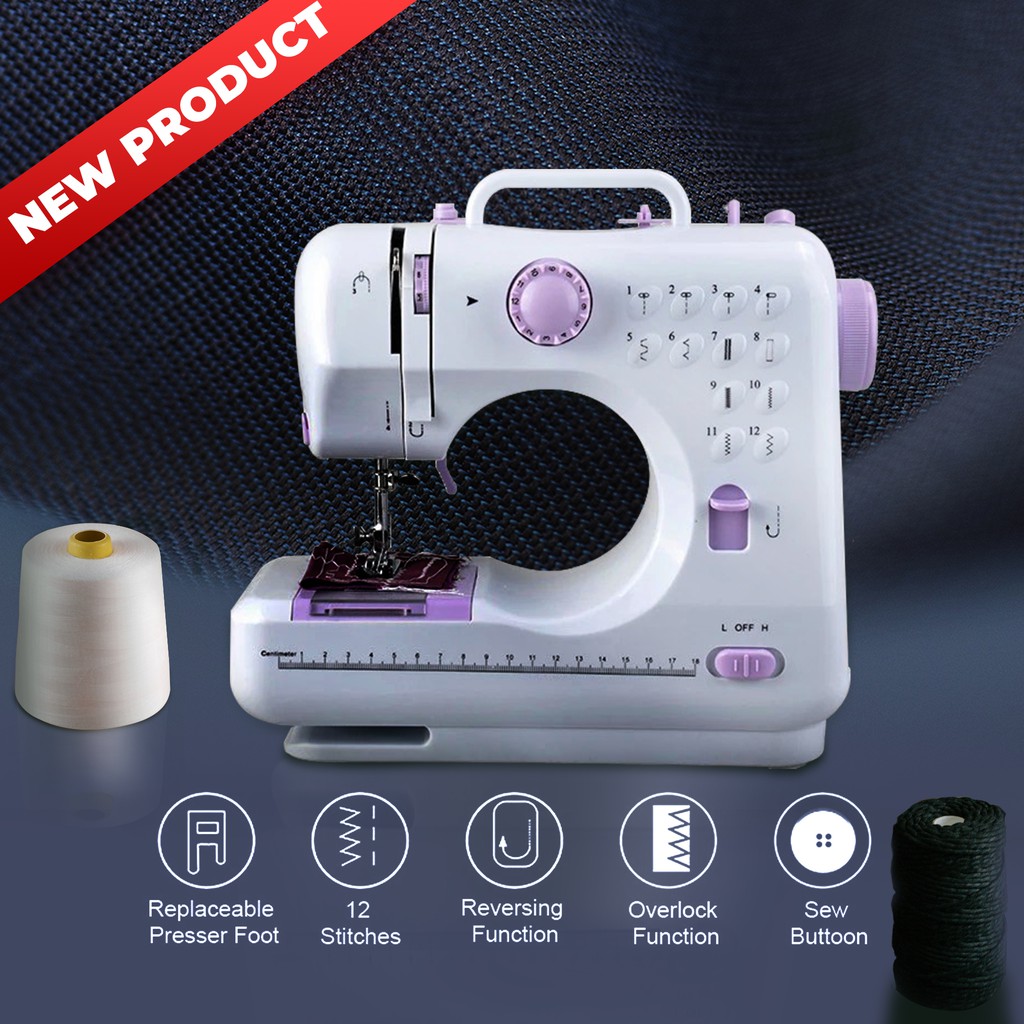 Jual Mesin Jahit 505A Portable Sewing Machine Double Thread and 12 Needle HZ91 Fanghua Mini 12 ...
