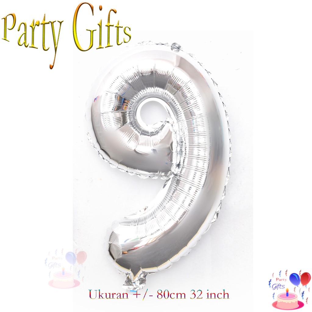 Jual Balon Angka 0-9 Warna Silver Dan Gold 32 Inch 80 Cm | Shopee Indonesia