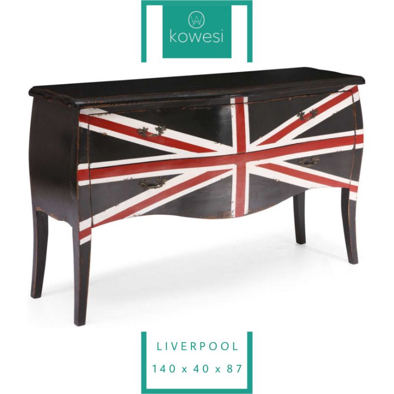 Jual Meja Bufet Vintage Antique Liverpool Union Jack Buffet Table ...