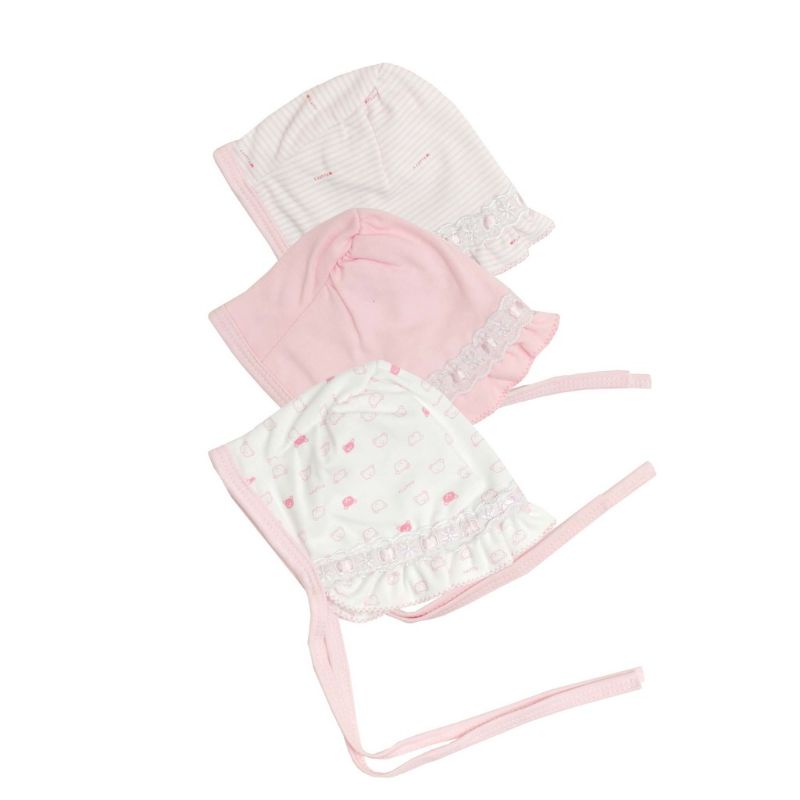 Jual FLUFFY Topi Missy 3pcs Seri Pink Size Newborn 0-3 Bulan / Topi ...