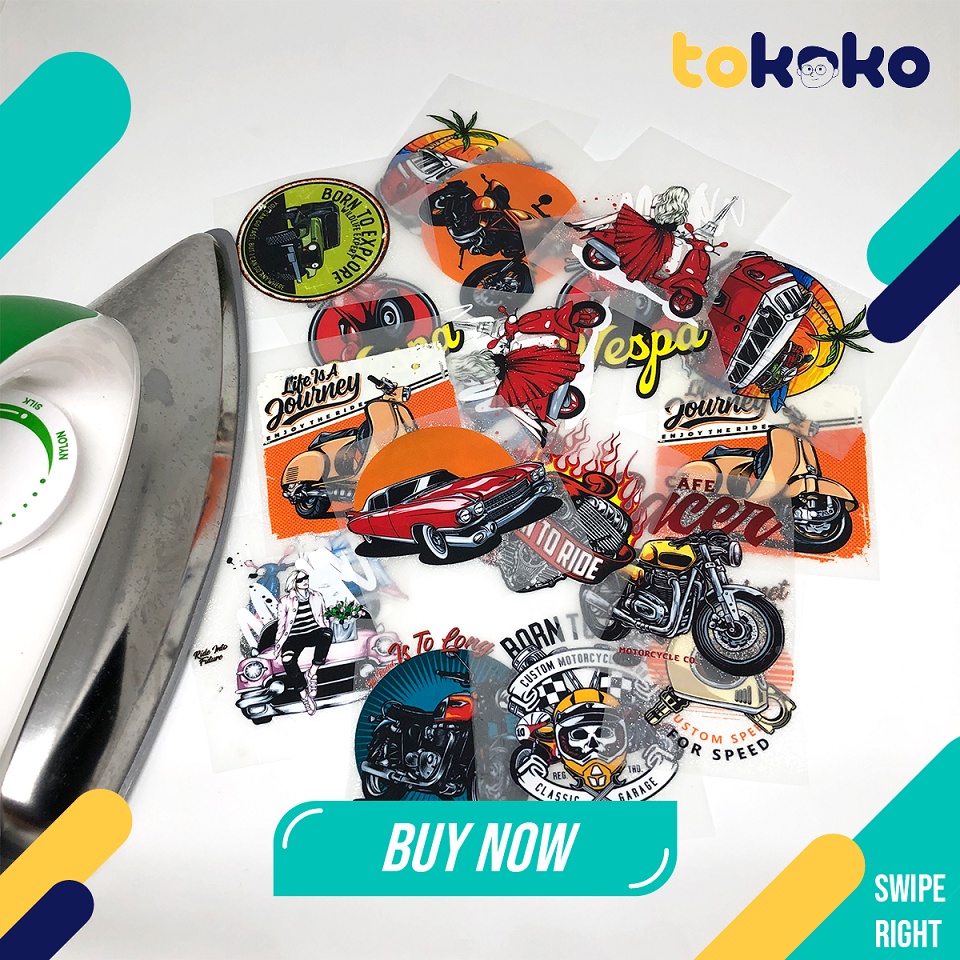 Jual Stiker Gosok Gambar Otomotif Retro Sablon DTF Sablon Gosok Gambar ...