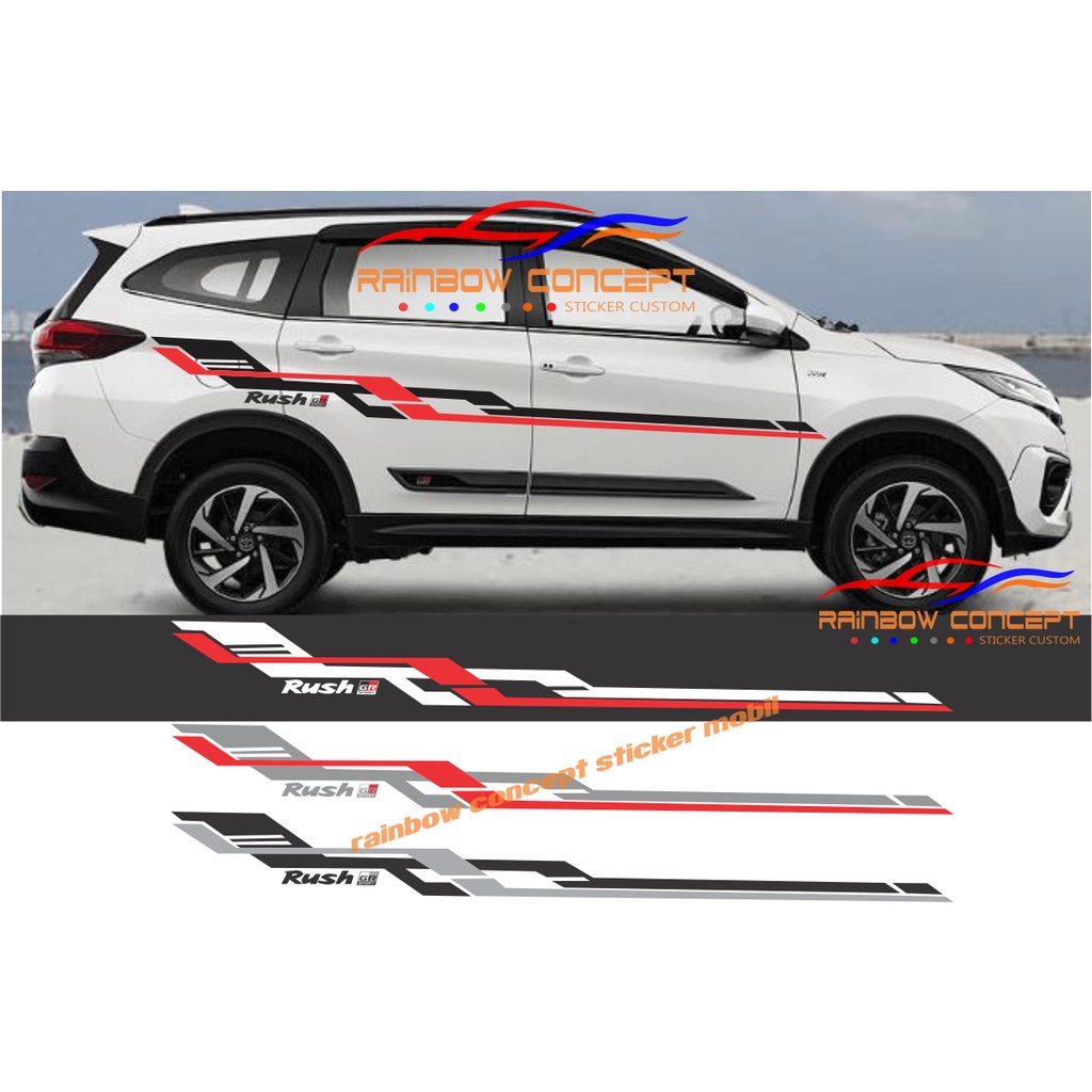 Jual promo Sticker stiker mobil toyota Rush GR sport stiker list body ...
