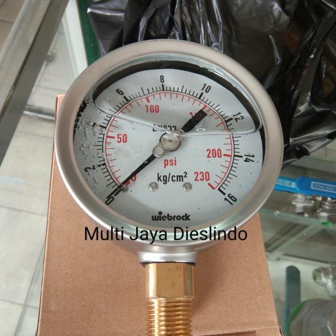Jual Pressure Gauge Raket 4" Inch Drat 1/2" Inch Wiebrock 10 Kg / Bar | Shopee Indonesia
