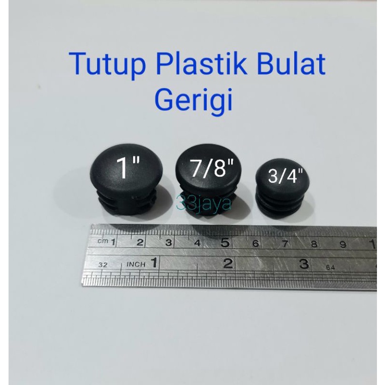 Jual Tutup Plastik Bulat Gerigi Uk 1" 2.5cm, 7/8" 1.9cm, 3/4" 1.5cm Per ...