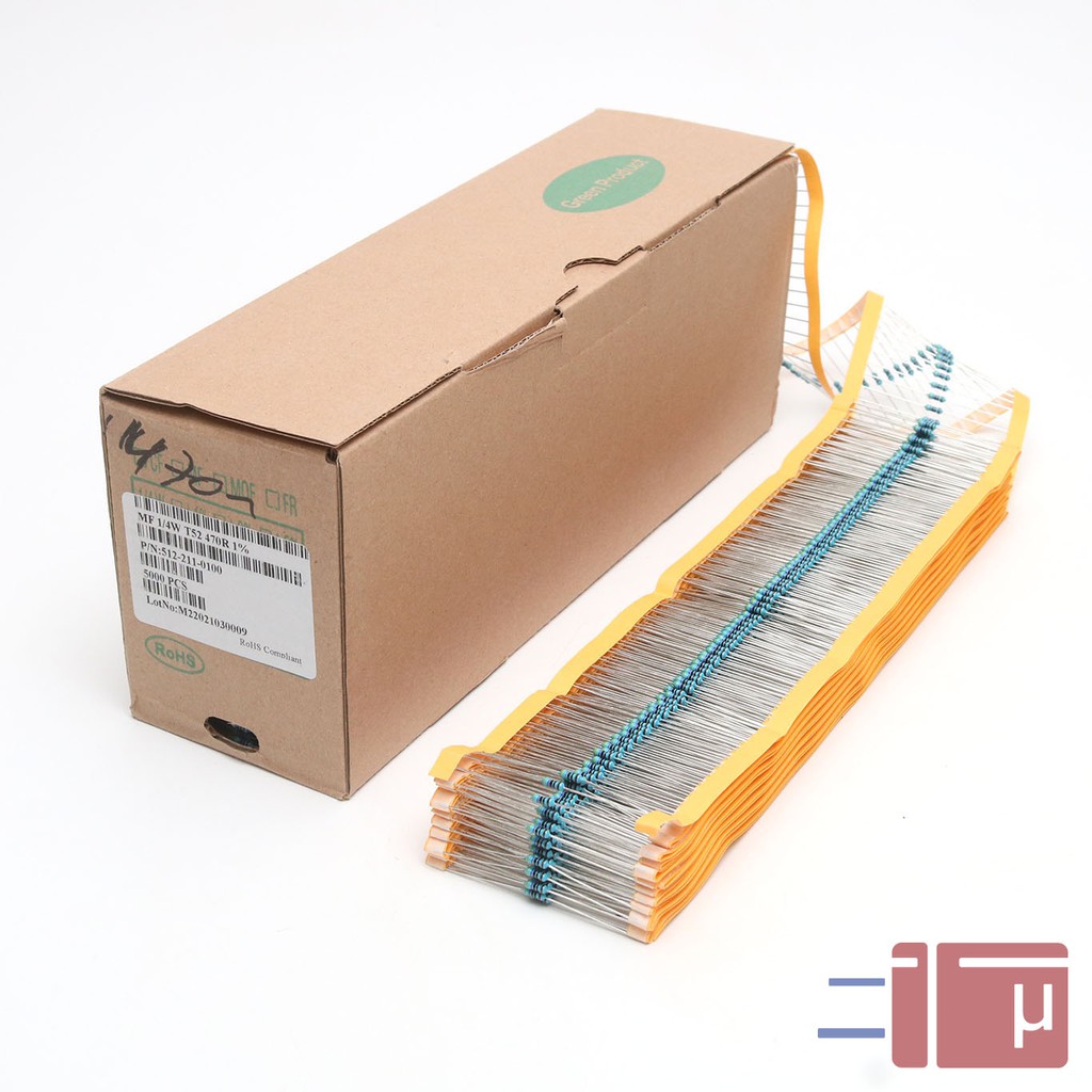 Jual x10 Resistor 470R 470 Ohm 1/4W Metal Film 1% Taiwan Kaki Tembaga ...