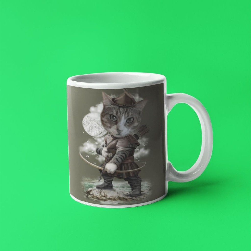 Jual Gelas Mug Desain Gambar Kucing Cat Archer | Shopee Indonesia