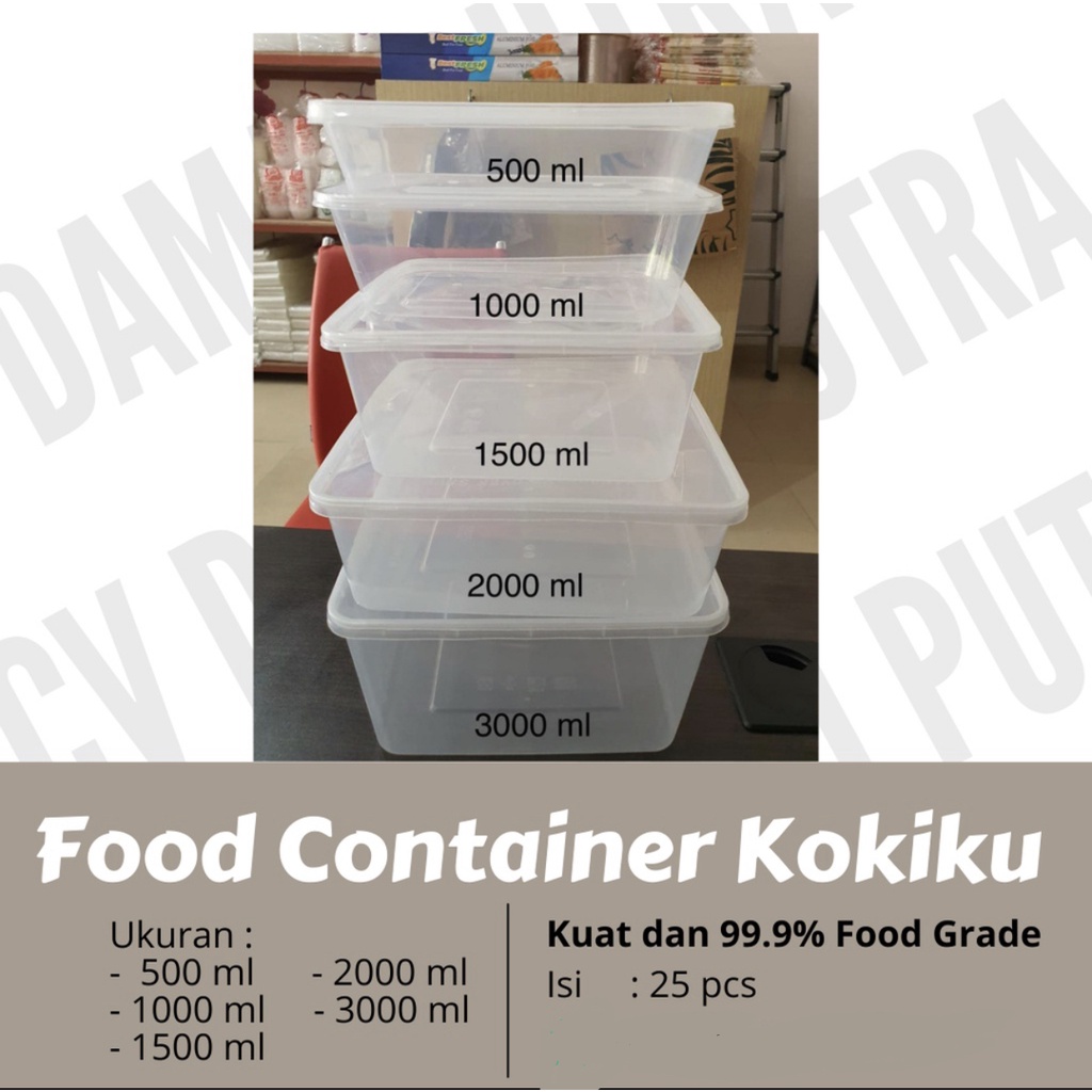 Jual Kotak Makan Plastik 1500ml / Plastik Thinwall / Food Container ...