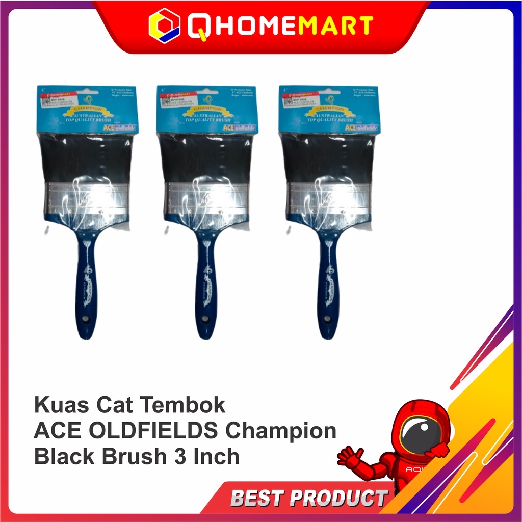 Jual Kuas Cat Tembok ACE OLDFIELDS Champion Black Brush 1 2 3 4 Inch ...