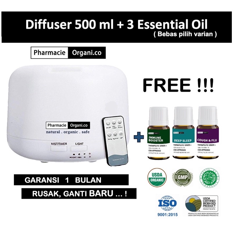 Jual paket Difuser 500 ml essential oil | Shopee Indonesia