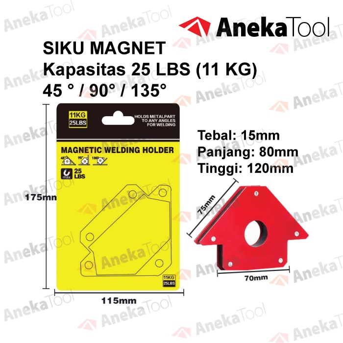 Jual Siku Magnet Las 3 Inch 25 LBS 11 KG / Welding Magnetic Holder 25 ...