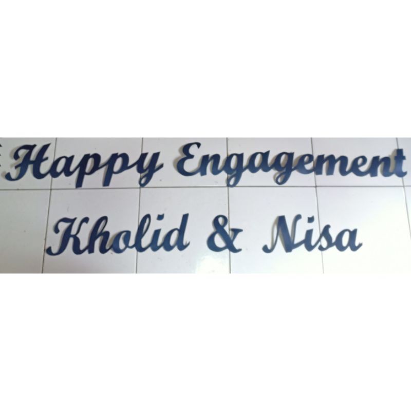 Jual Tulisan Happy Engagement/ Wedding + Nama Pasangan dari Kertas ...