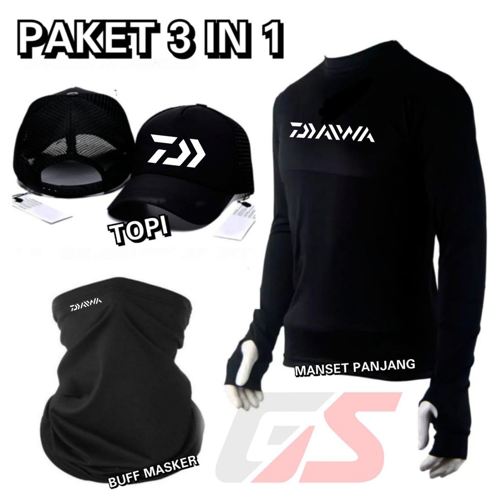 Jual Paket Jersey Mancing Topi Mancing dan Masker Buff Mancing Paket 3 ...