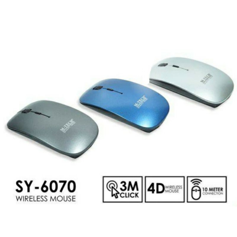 Jual MOUSE WIRELESS SLIM M-TECH 6070 2.4G, MOUSE SLIM WIRELESS M-TECH 6070 2.4G | Shopee Indonesia