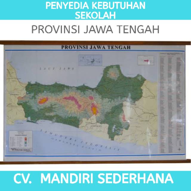 Jual Peta Provinsi Jawa Tengah Edisi Gantungan / Peta jawa tengah ...