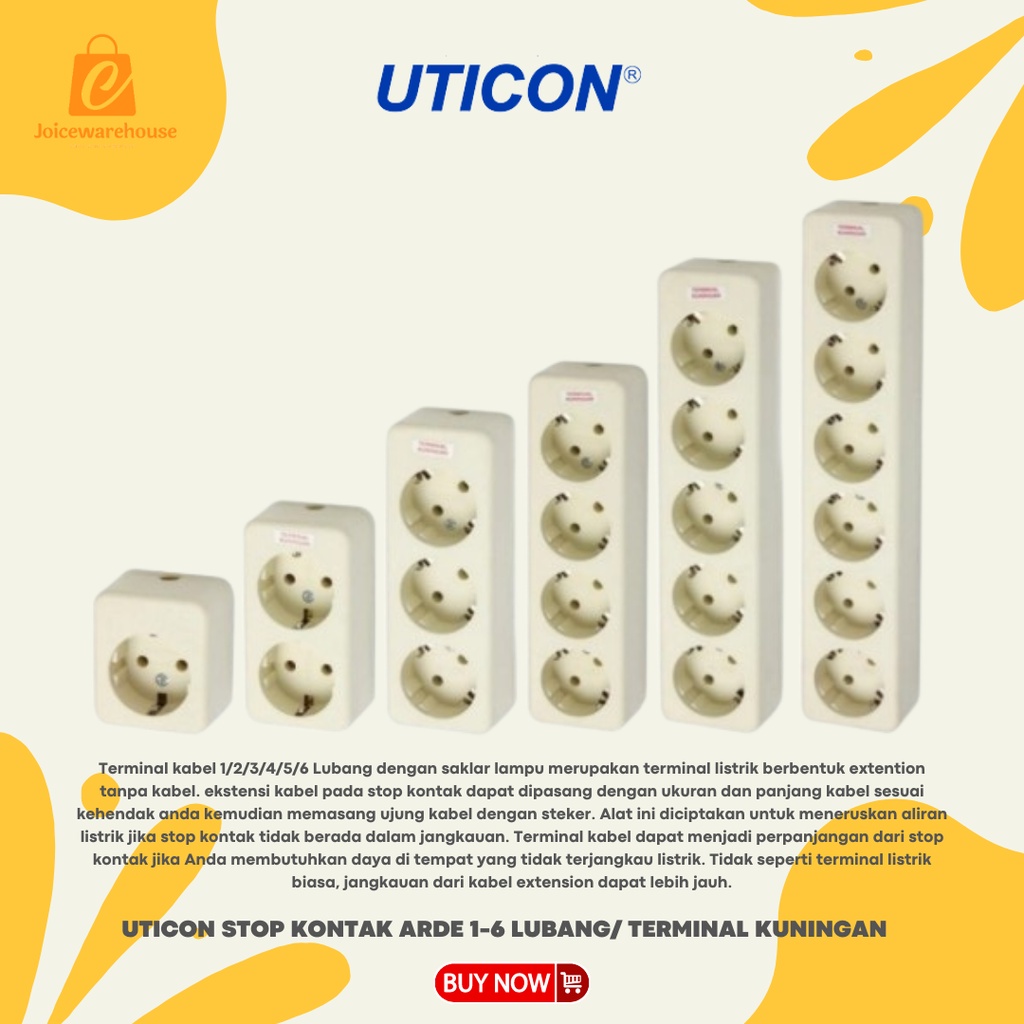 Jual UTICON STOP KONTAK ARDE 1-6 LUBANG/ TERMINAL KUNINGAN/ COLOKAN LISTRIK - 1 LUBANG | Shopee ...