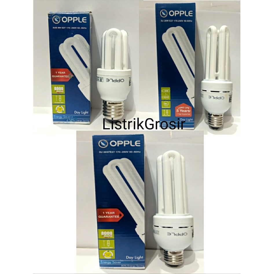 Jual FLASH SALE Lampu Opple PLC Lilin 2U 5W 8W / 3U 8W 20 Watt 26Watt ...
