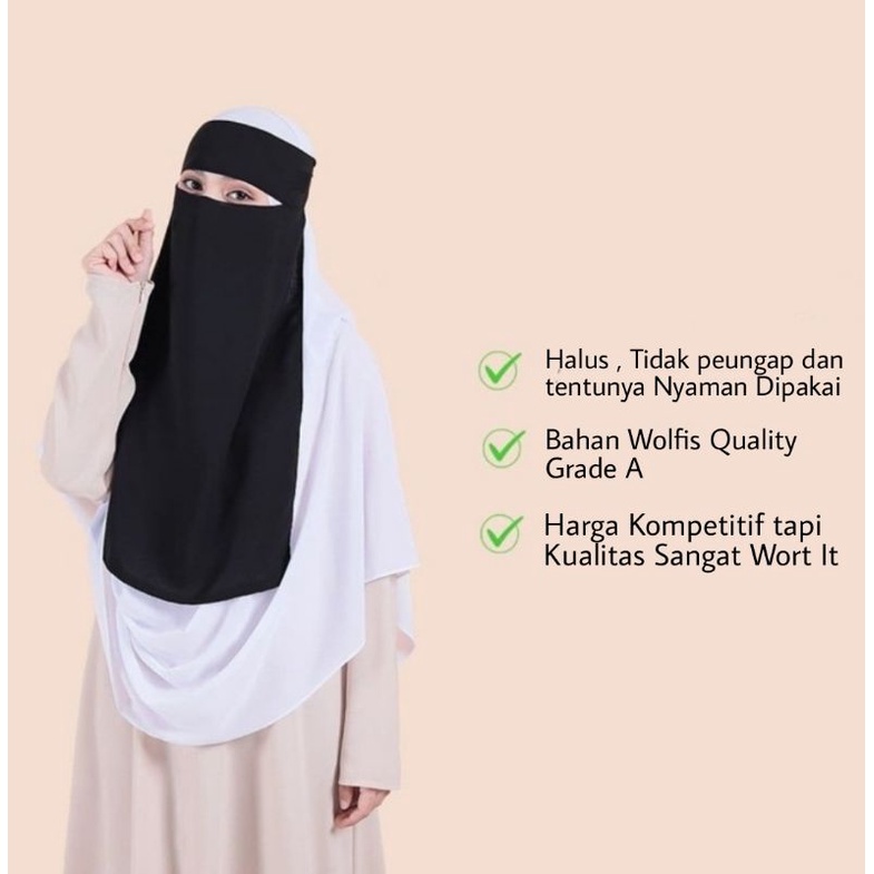 Jual CADAR NIQAB BANDANA Aritachi Premium Tanpa Jahitan Di Bawah Mata | Shopee Indonesia