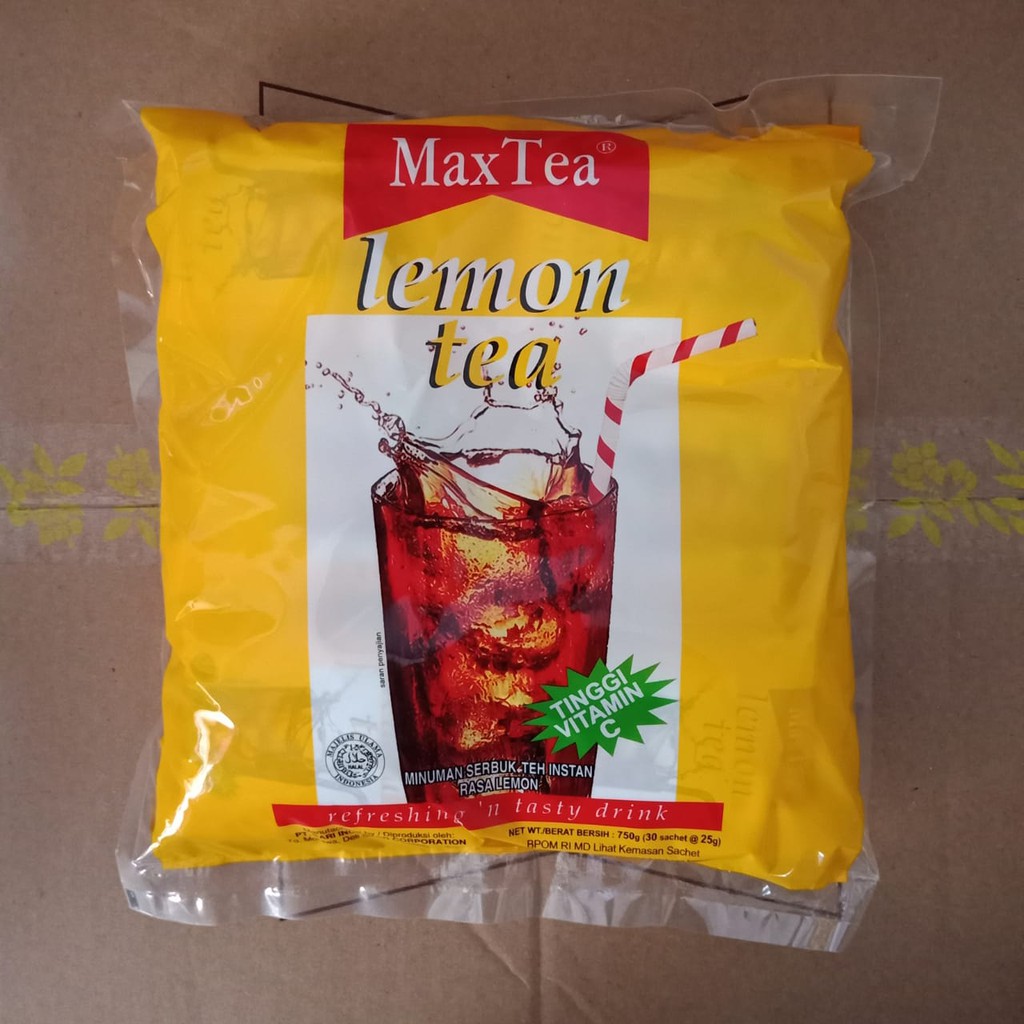 Jual Max Tea Lemon Tea 750gr (30 sachet) | Shopee Indonesia