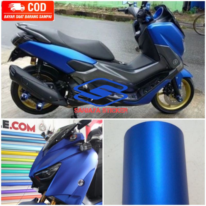 Jual Sticker Skotlet Biru tua chrome doff Skotlet motor biru tua matte ...