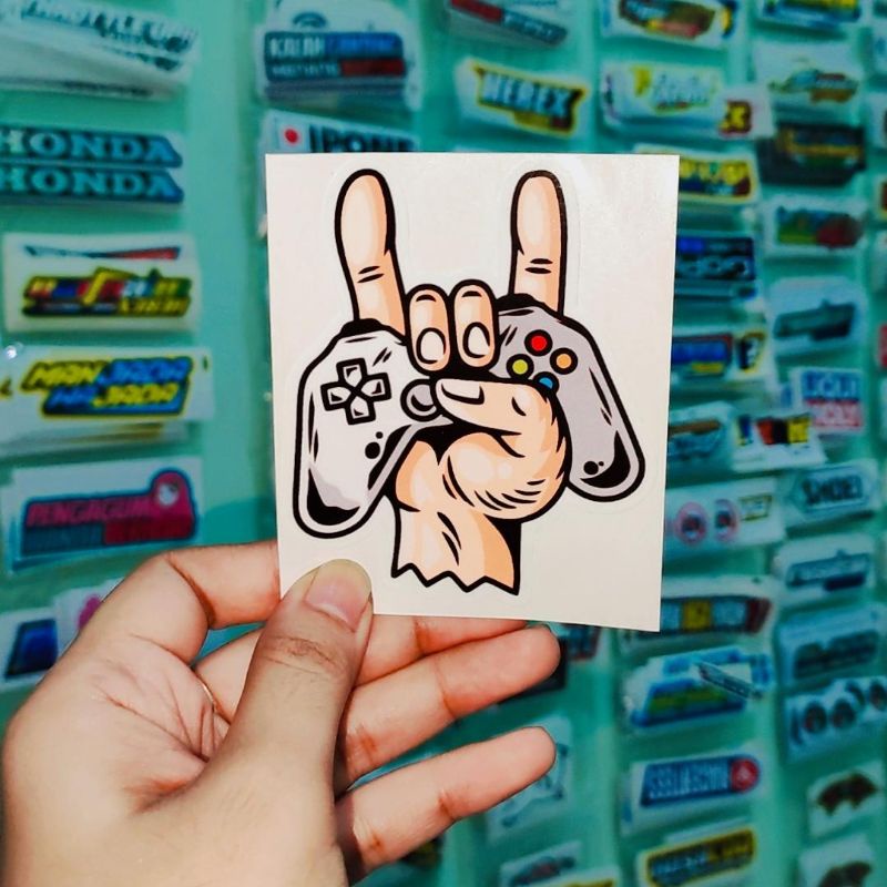 Jual sticker printing ANIMASI TANGAN GAMERS | Shopee Indonesia