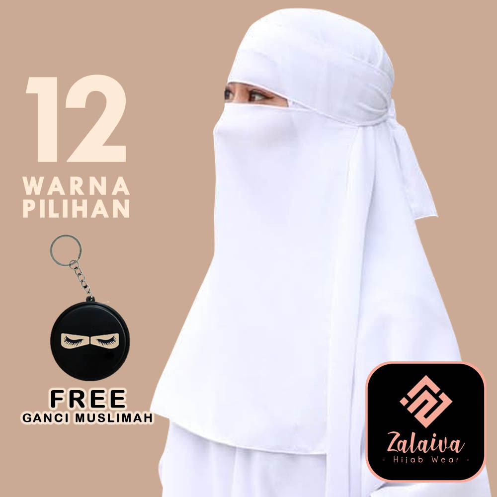 Jual Cadar Bandana 2 Layer Warna Putih Tanpa Jahitan Ada 12 Warna Lainnya Niqab Nikob Nikab ...