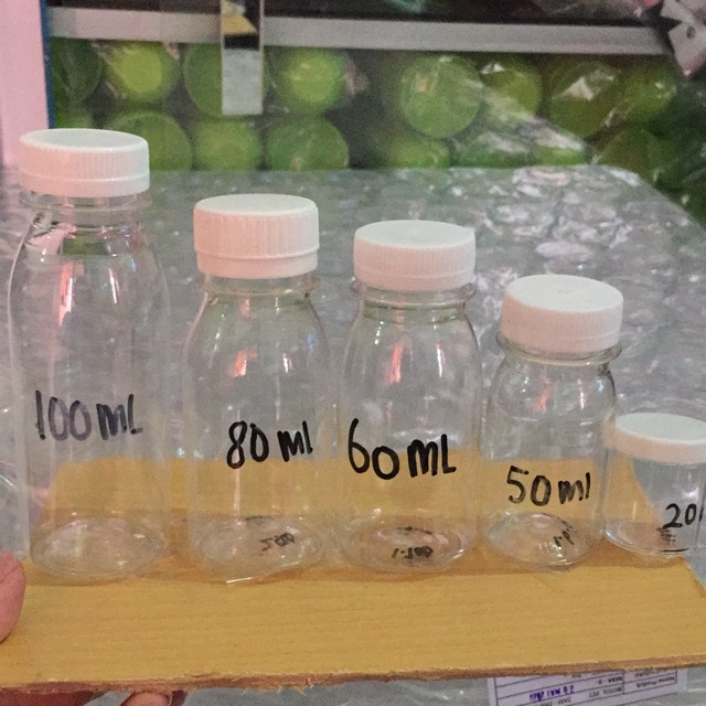 Jual Botol plastik ukuran 50ml,60ml,80ml,100ml bahan tebal | Shopee ...
