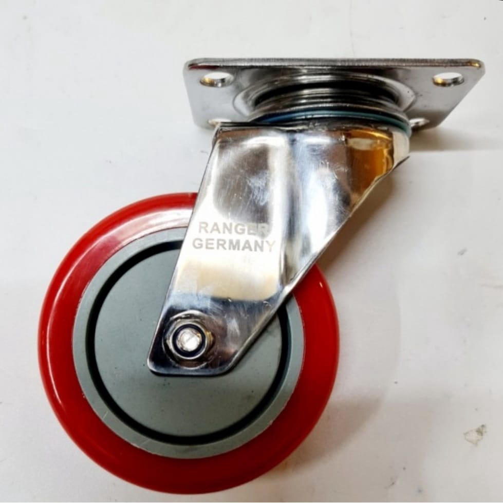 Jual Roda Troli / Troly / Trolly PU 4" Inch Hidup Swivel Stainless ...