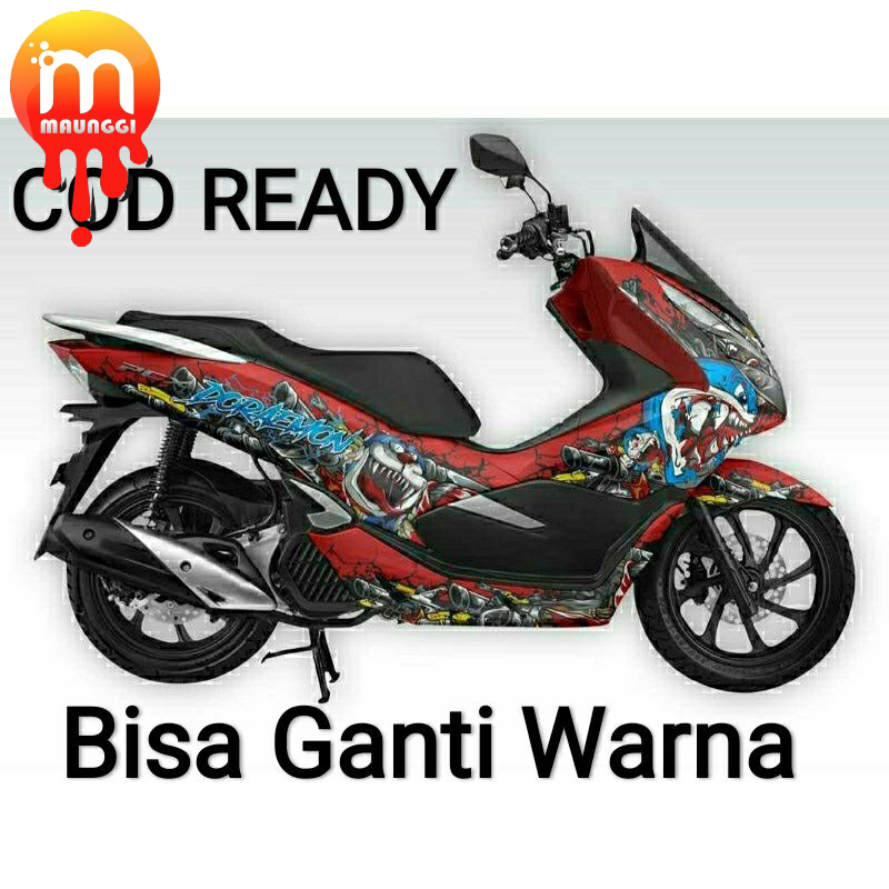 Jual Decal pcx 150 full body Striping motor pcx 150 merah Sticker motor ...