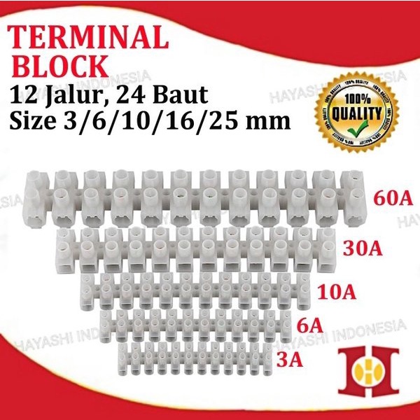 Jual Terminal Krustin Klustin Block Blok 3A 6A 10A 30A 60A Putih Hitam ...