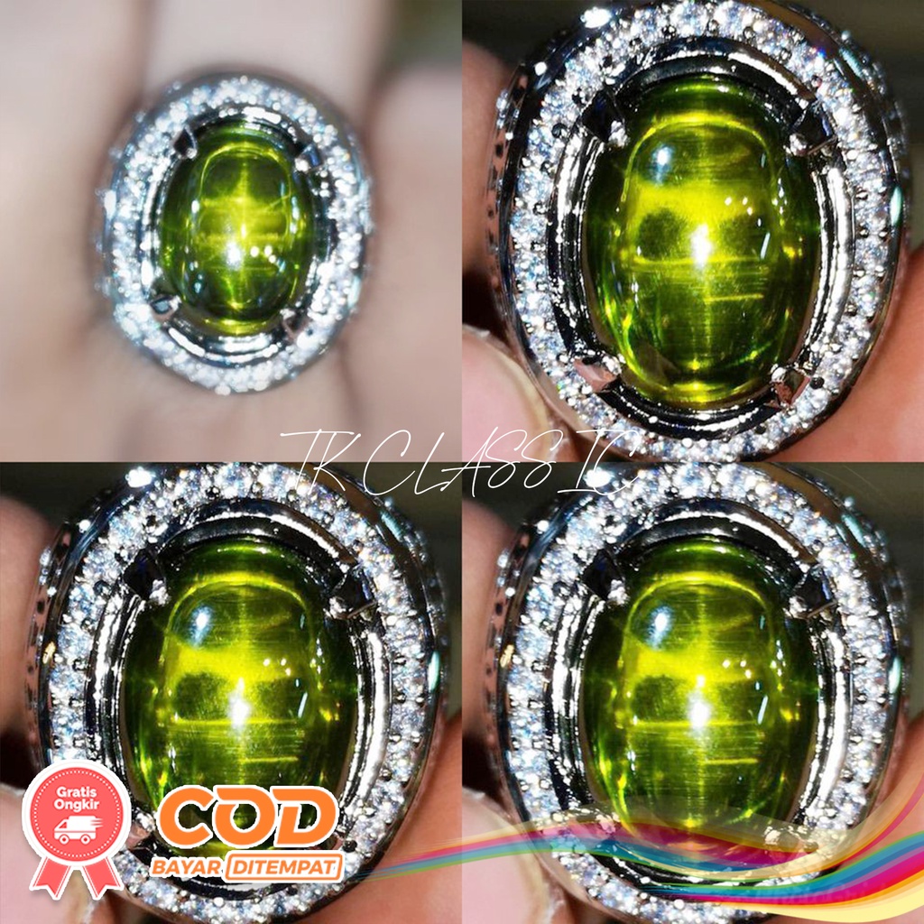 Jual BATU PERMATA GREEN PERIDOT STAR BANGKOK BIG SIZE CAKEP DAN ELEGANT ...