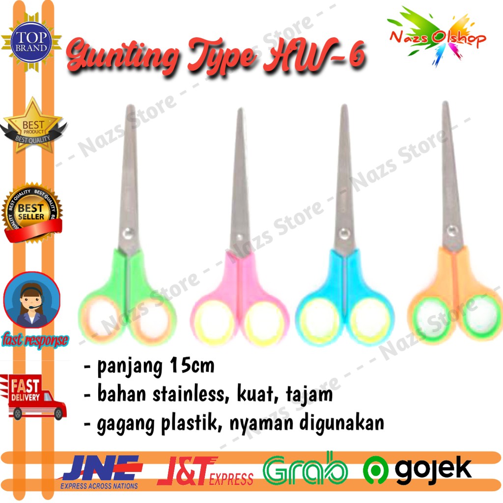 Jual Gunting Scissors Type HW-6 Sedang 15cm | Shopee Indonesia