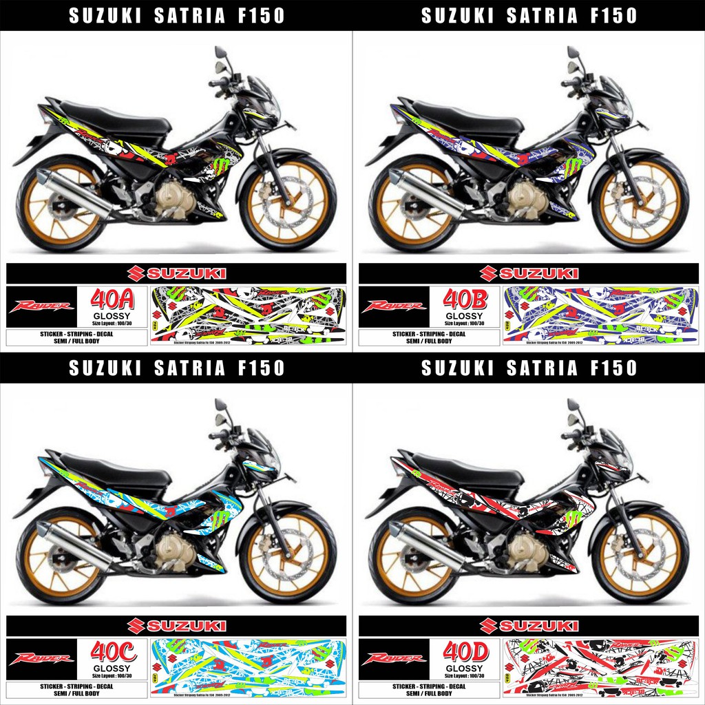 Jual Sticker Striping Suzuki Satria F 150 Variasi AR-40 Glosy | Shopee ...