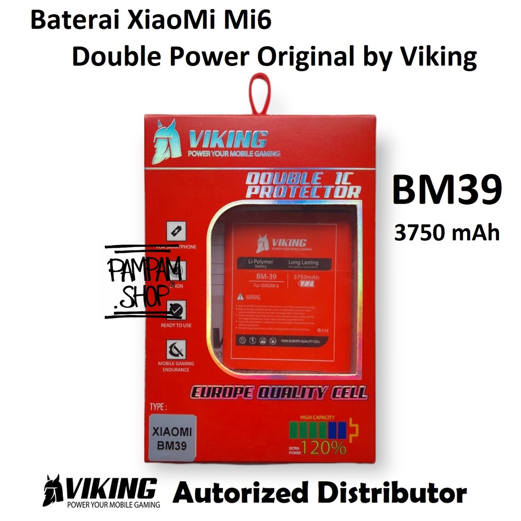Jual Baterai VIKING Double Power Original XiaoMi BM39 Mi6 Mi 6 Batre ...