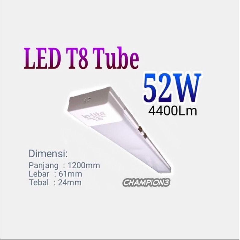 Jual Lampu Tl led 52 watt prismatik / INTE001 36watt opal susu INLITE ...