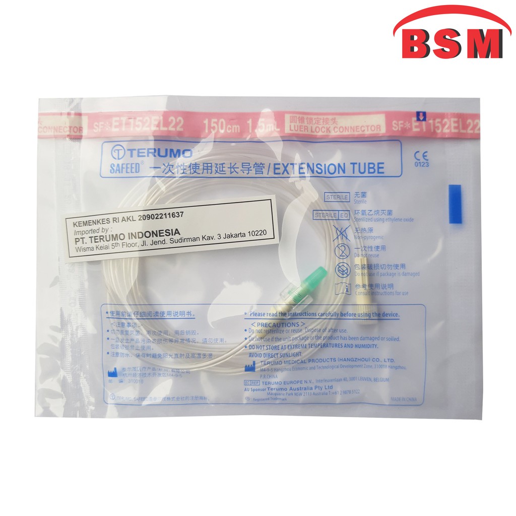 Jual EXTENTION TUBE 150 CM 1,5 ML TERUMO selang penghubung | Shopee ...