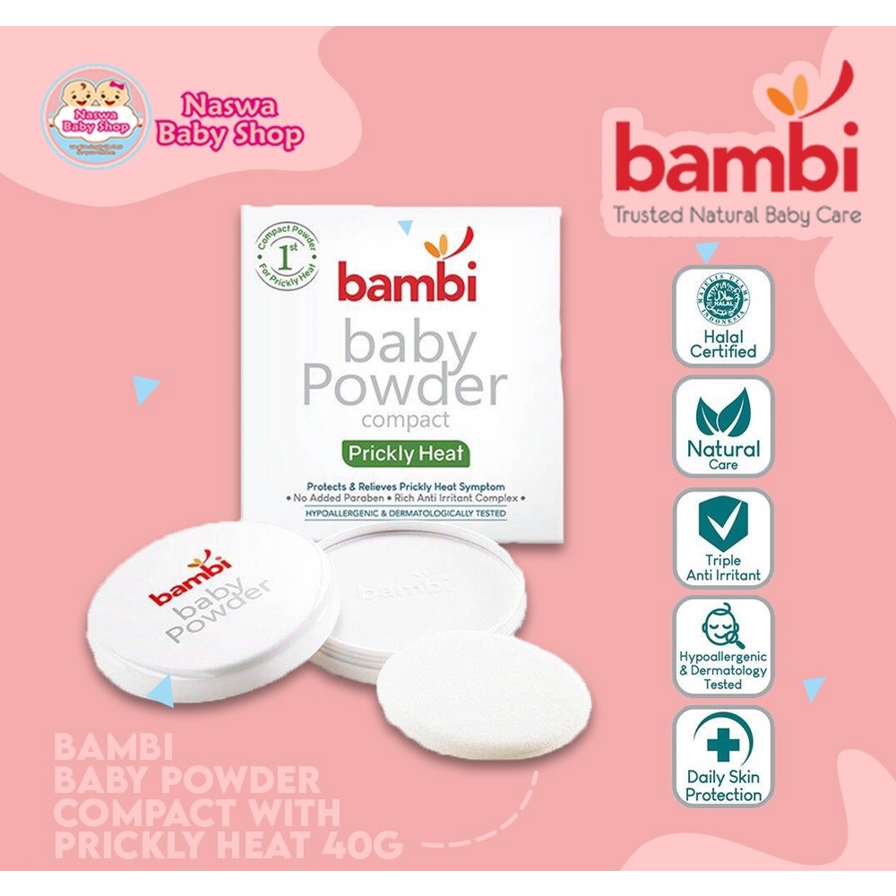 Jual Bambi Baby Compact Powder 40G Pricklyheat | Shopee Indonesia