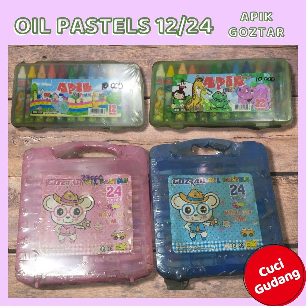Jual Crayon Oil Pastels isi 12 dan 24 | Apik dan Goztar [CUCI GUDANG ...