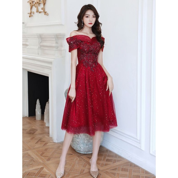 Jual NW-832 S-2XL Realpic Gaun pesta impor midi dress pesta dress ...