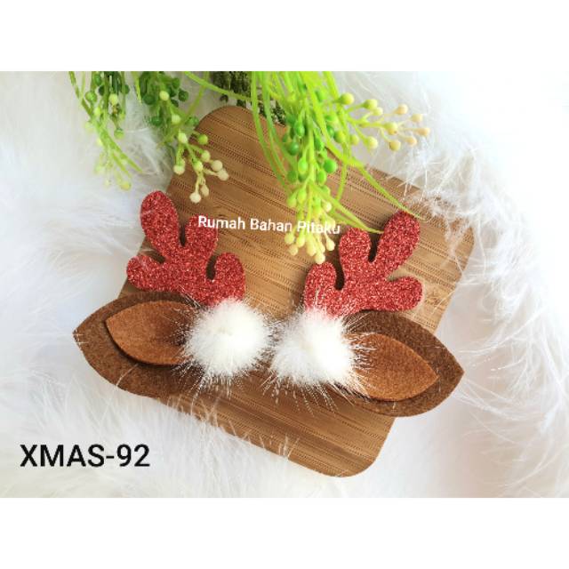 Jual (XMAS-92) APLIKASI NATAL KUPING & TANDUK RUSA BULU, HARGA per ...
