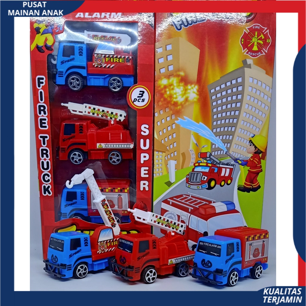 Jual PROMO Mainan mobil fire truck pemadam kebakaran truck alaram alarm ...