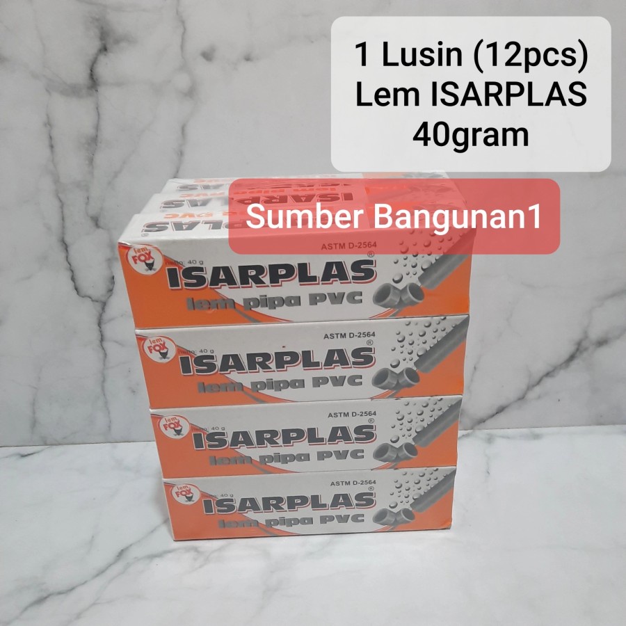 Jual Lem Isarplas pipa 40 gram ( 1 lusin ) lem pvc pralon lem fox 12pcs ...