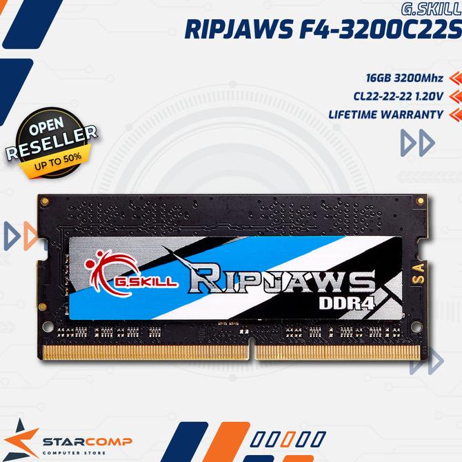 Jual TERMURAH!!! GSkill Ripjaws 16Gb 3200MHz Memory RAM F4-3200C22S ...