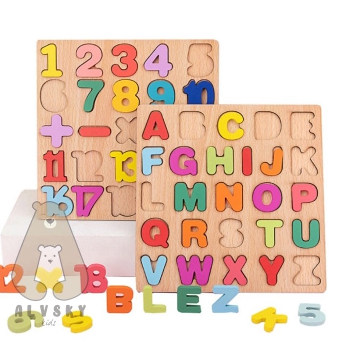Jual Mainan Permainan Edukasi Puzzle Huruf Angka Alphabet Abjad Abc ...