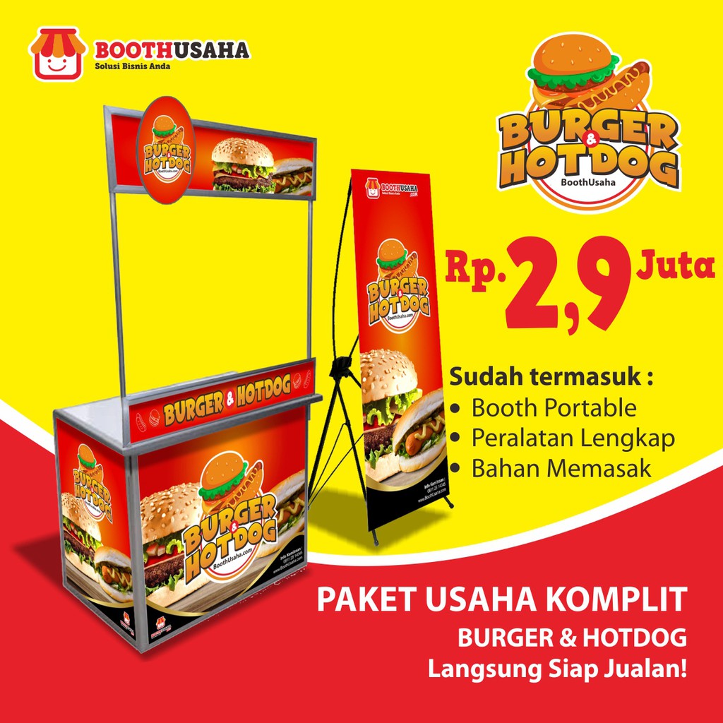 Jual PAKET USAHA BURGER HOTDOG BOOTH PERALATAN BAHAN ROTI DAGING ...