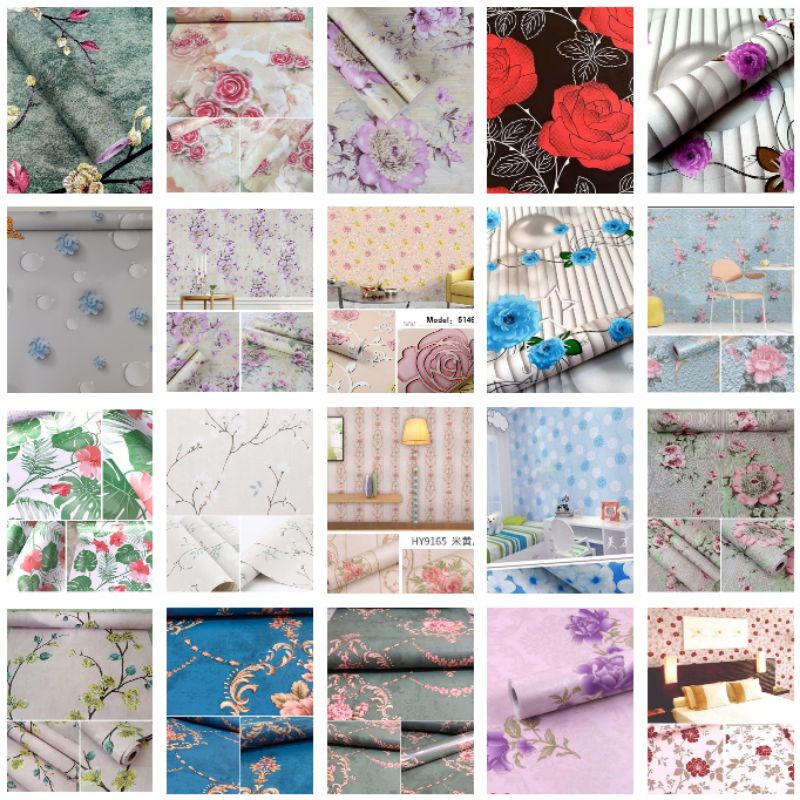 Jual Wallpaper Sticker Dinding Putih Bunga Ranting Dekorasi Dinding ...