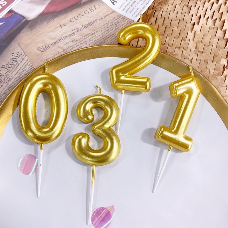 Jual Lilin Angka Gold Polos Besar / Birthday Candle / Number Candle ...