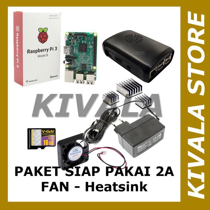 Jual Paket Siap Pakai Raspberry Pi 3 Full Fan Heatsink - 2A | Shopee ...