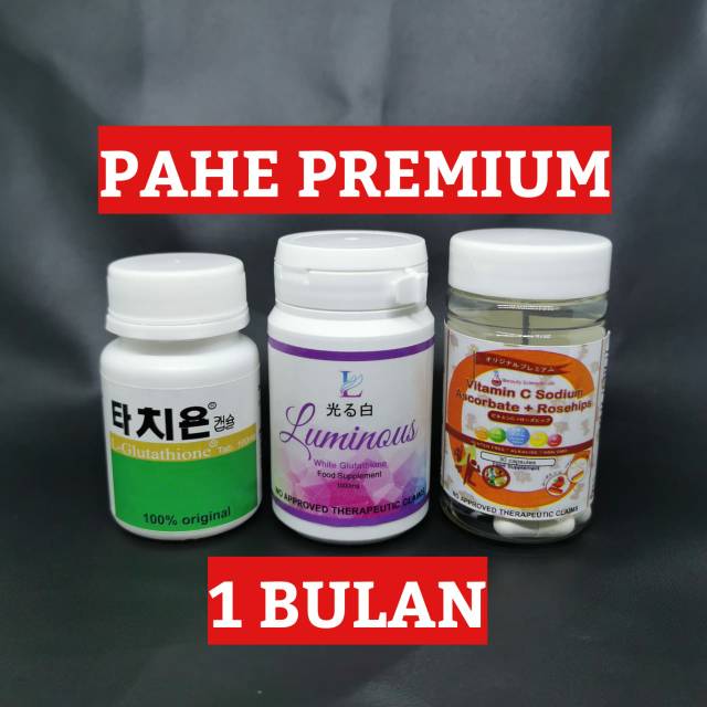 Jual Pahe Premium : 1 BULAN (Luminous + Tathione Tablet 100mg + Vitamin ...