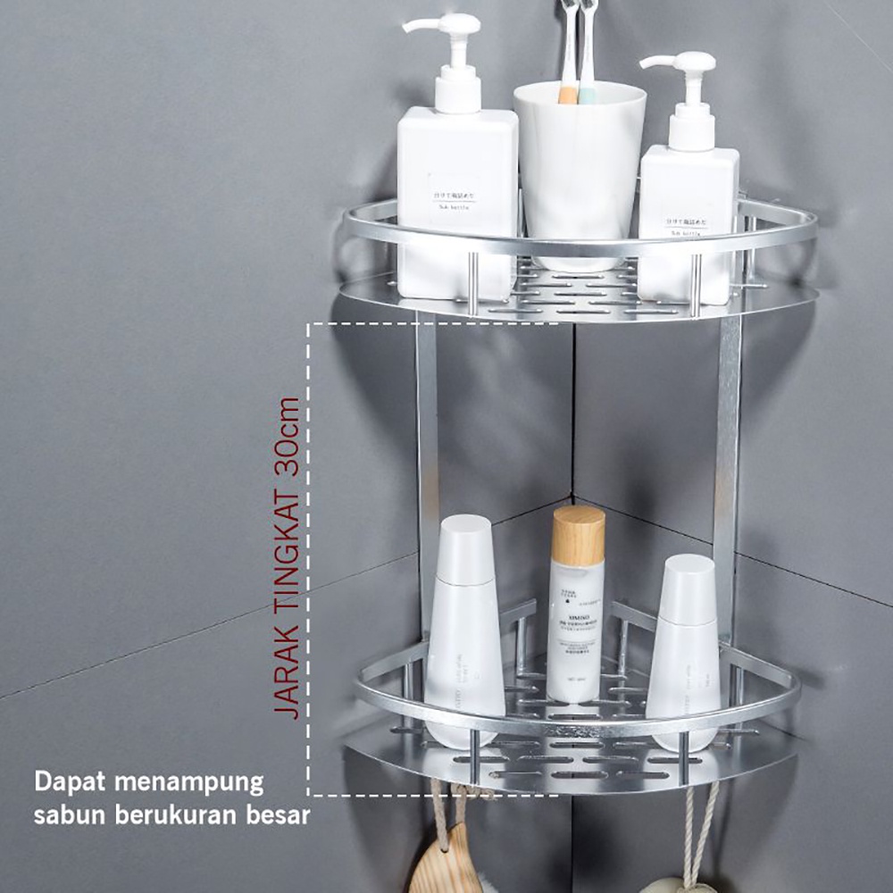 Jual Rak Kamar Mandi Tempat Sabun Kamar Mandi Rak Aluminium 2 Tingkat ...
